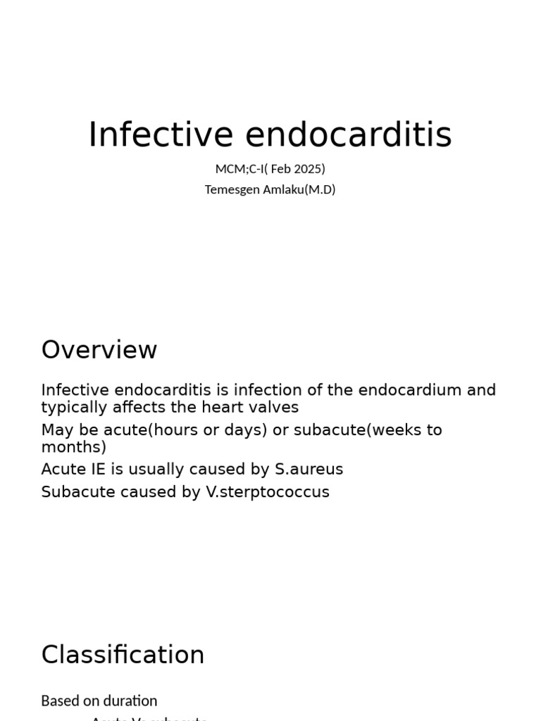 Infective Endocarditis | PDF | Heart | Cardiovascular System