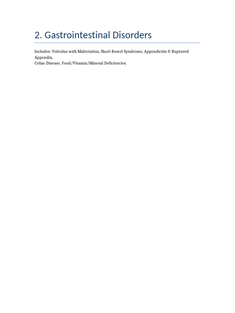 Gastrointestinal Disorders | PDF