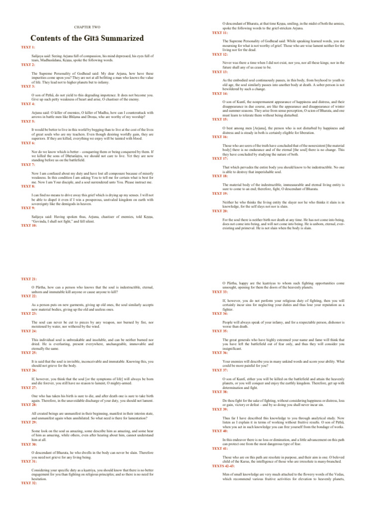 BG Chapter 2 | PDF | Soul | Mind