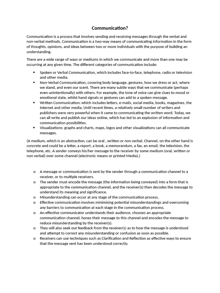 Intro, Imp, Function and Cycle of Comm | PDF | Communication ...