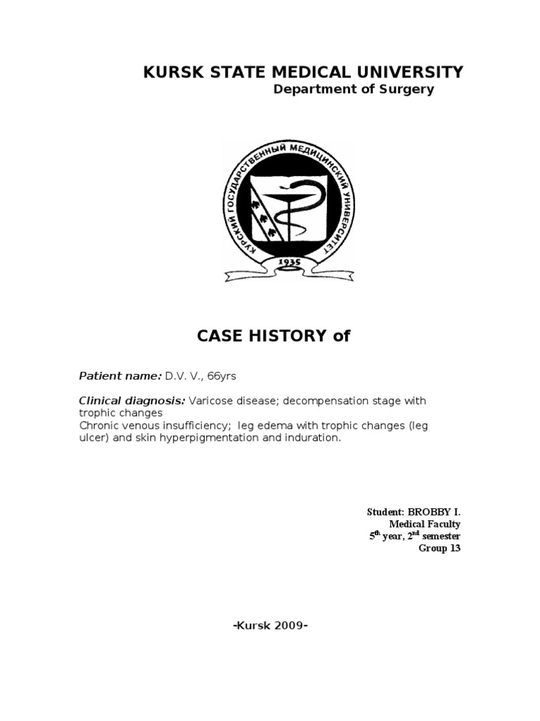 Case History For Surg-CVI | PDF | Vein | Lung