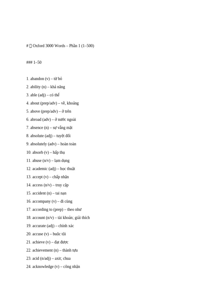 ? Oxford 3000 Words | PDF