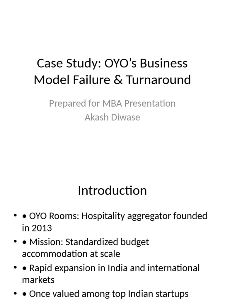 OYO's Business Model: Failure & Recovery | PDF
