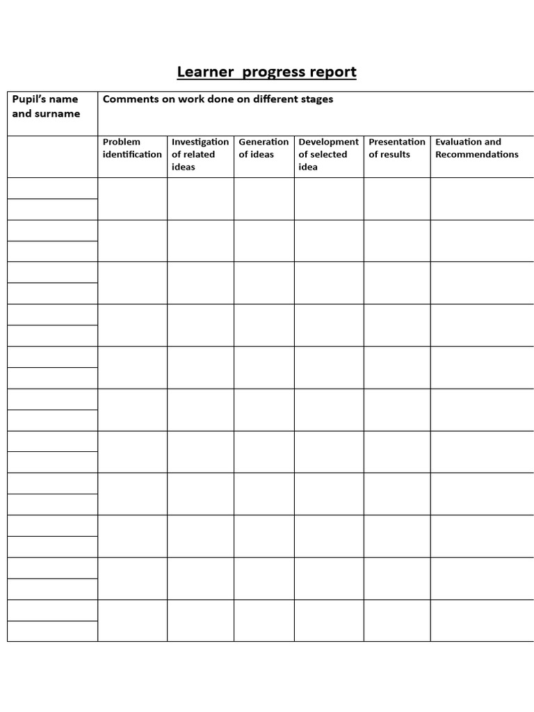 Learner Progress Report by Ecclesiastes Prince | PDF