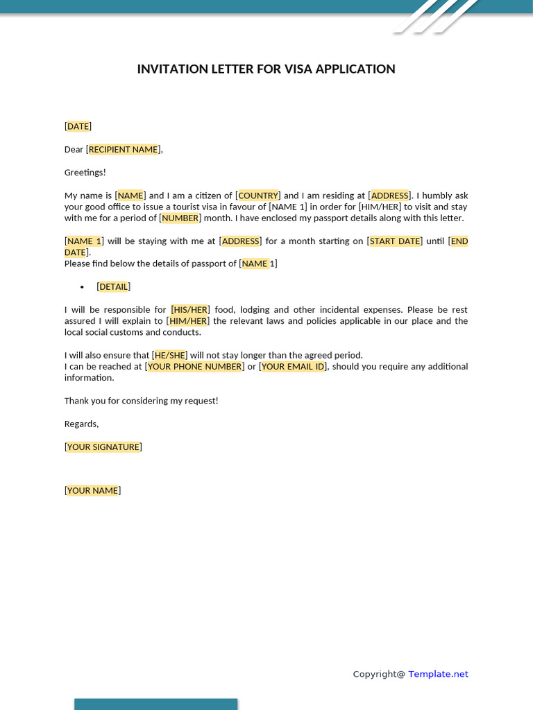 Visa Application Invitation Letter | PDF