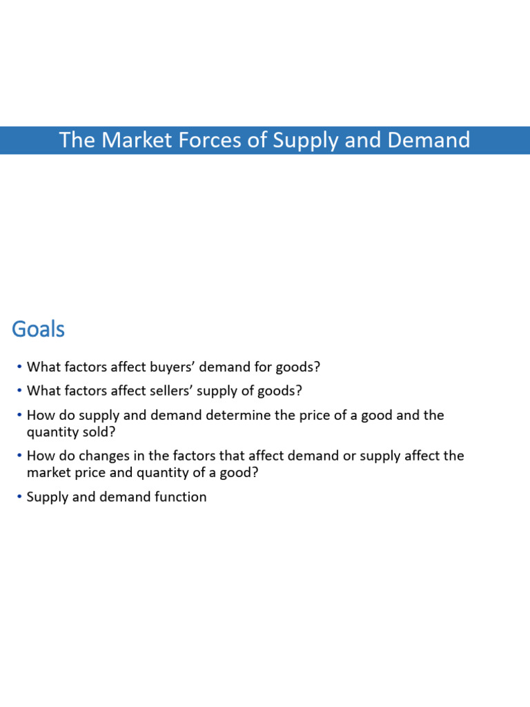 Chapter 2 The Market Forces of Supply and Demand - Sept 2025 | PDF ...