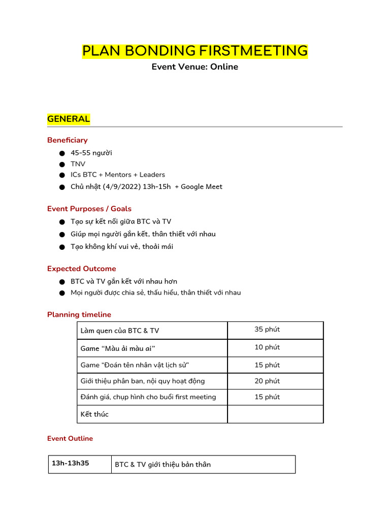 Plan Bonding Firstmeeting S Radio | PDF