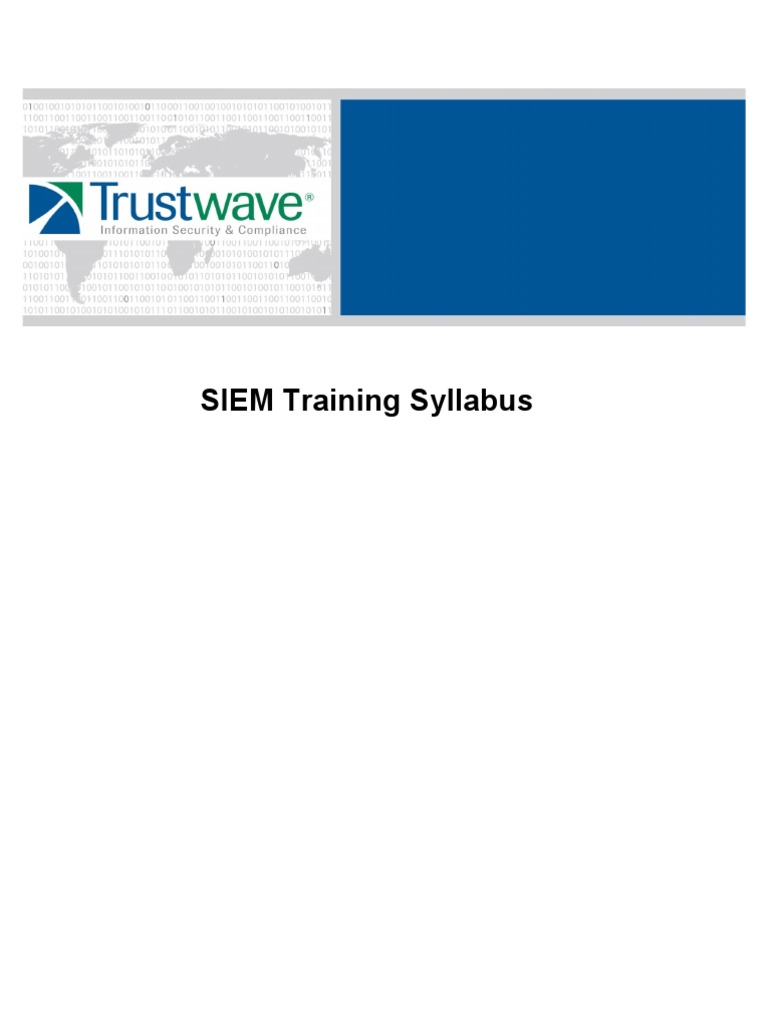 SIEM Training Syllabus Explained | PDF | System Software | Computer ...