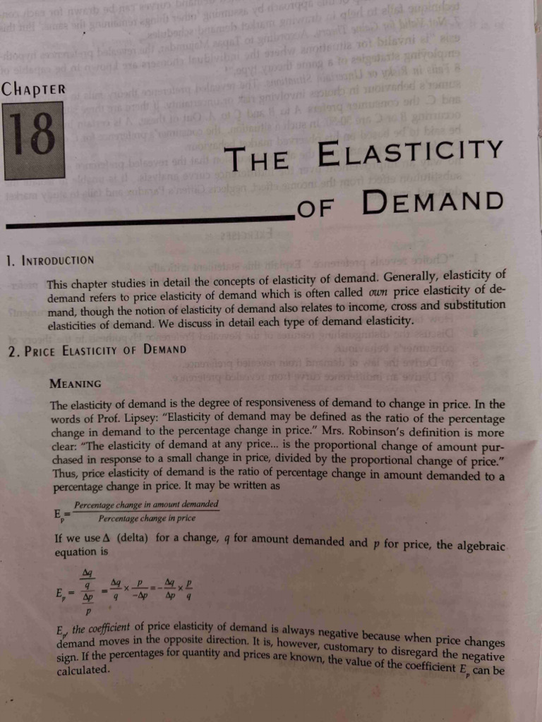 Elasticity of Demand | PDF