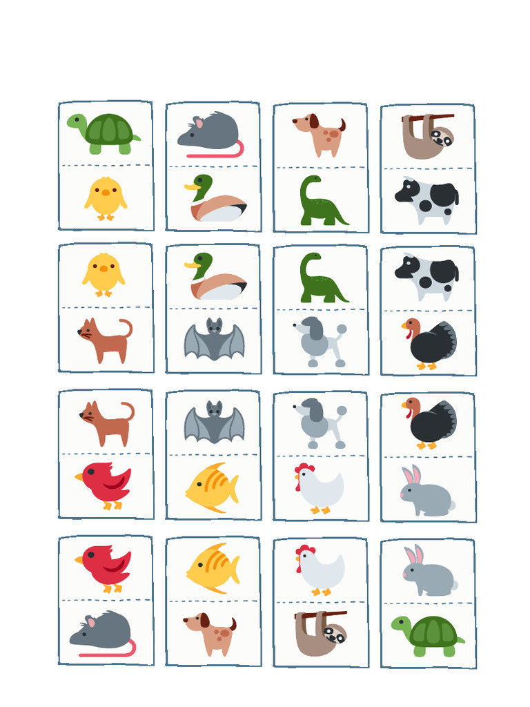 Animals Dominoes Game Worksheet - 20250828 - 080412 - 0000 | PDF