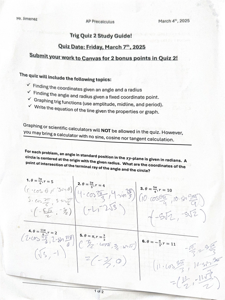 AP Precalculus 2 | PDF