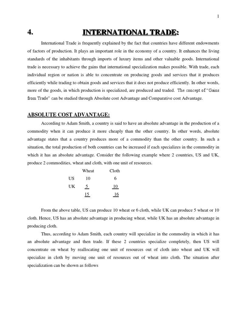 International Trade. | PDF | Current Account | Balance Of Payments