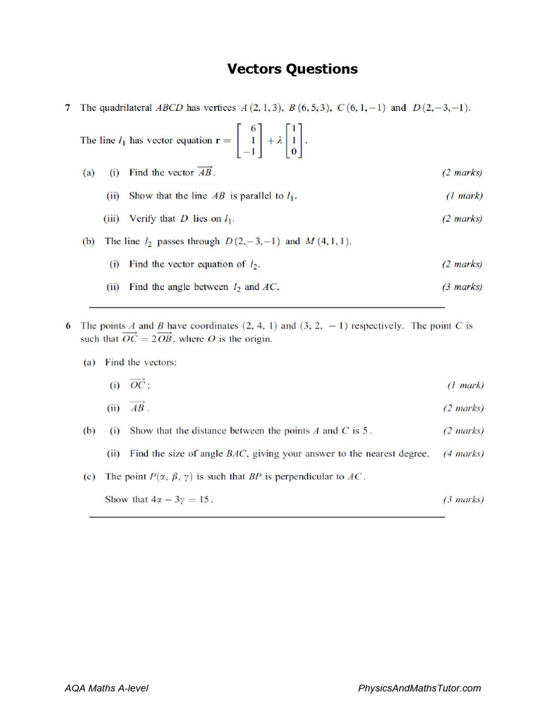 Vectors | PDF