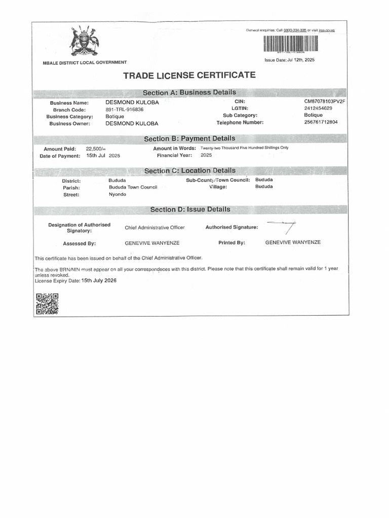 District License | PDF