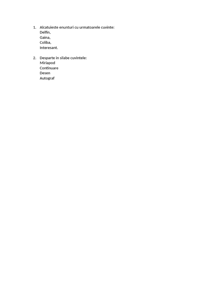 Test Clasa 3 | PDF
