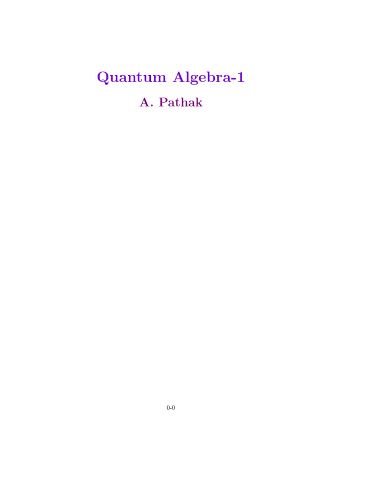 Introduction to Quantum Algebra Concepts | PDF | Eigenvalues And ...