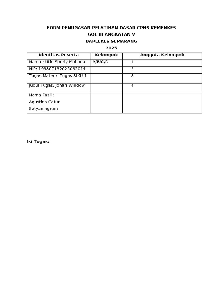 34 - Utin Sherly Malinda - Siku 1 - Agustina Catur Setyaningrum | PDF