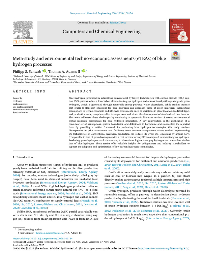 Computers and Chemical Engineering: Philipp S. Schwab, Thomas A. Adams ...
