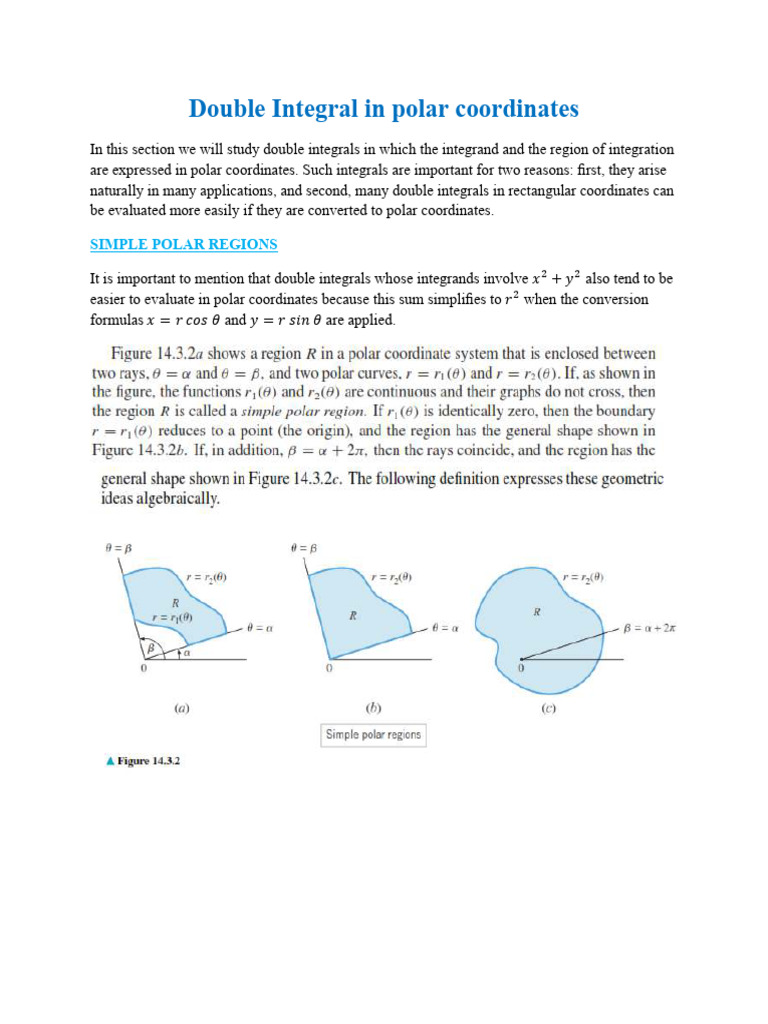 Double Integral in Polar Coordinates | PDF