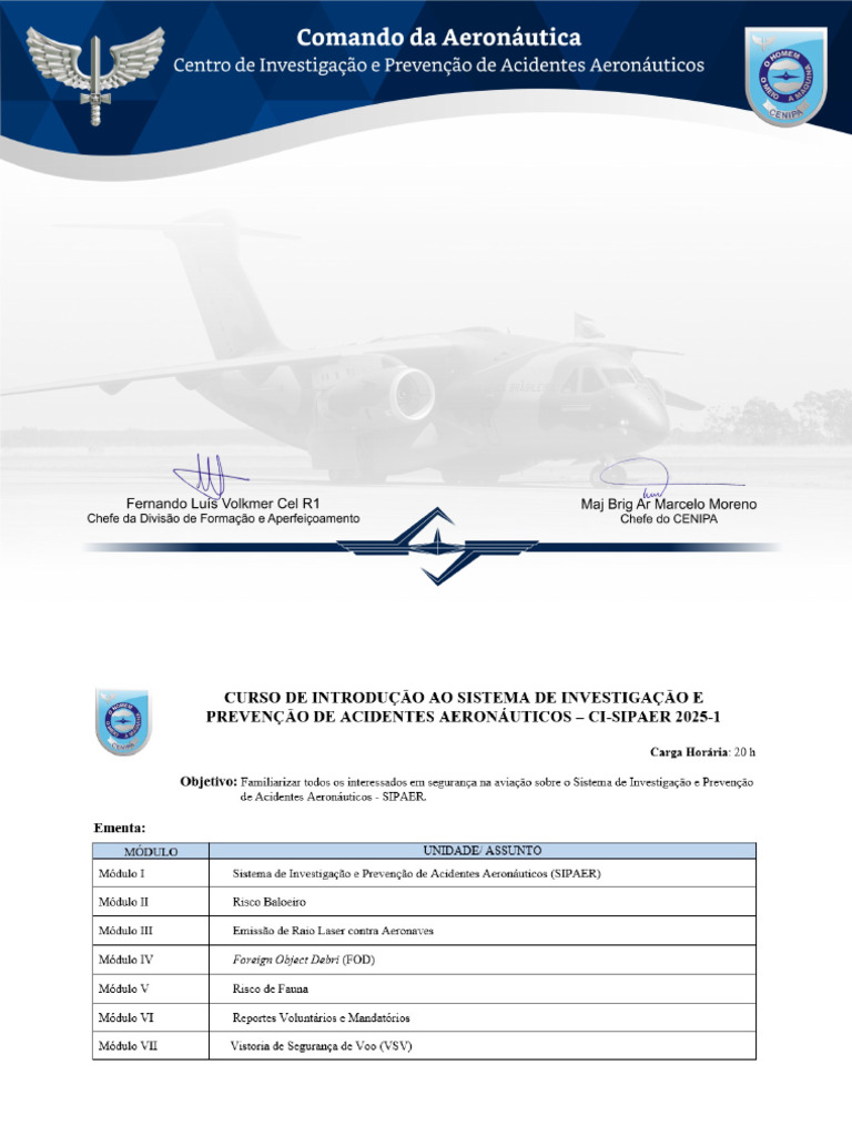 Certificado de Conclusão do CI-SIPAER | PDF