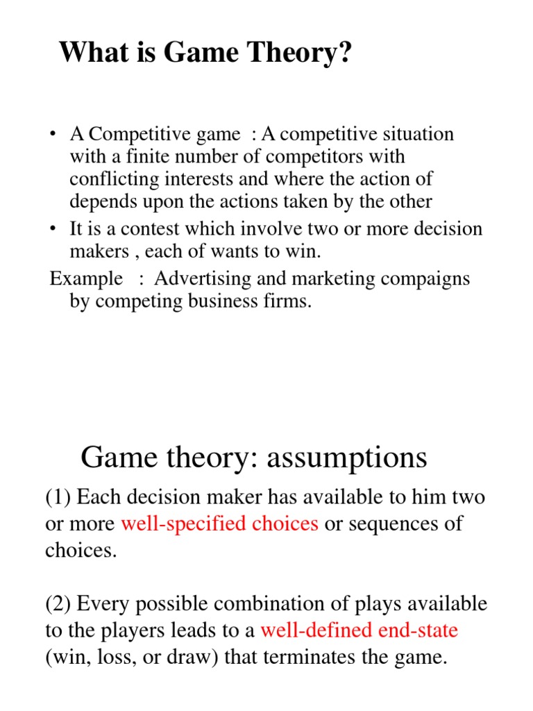 What Is Game Theory? | PDF | Game Theory | Maxima And Minima