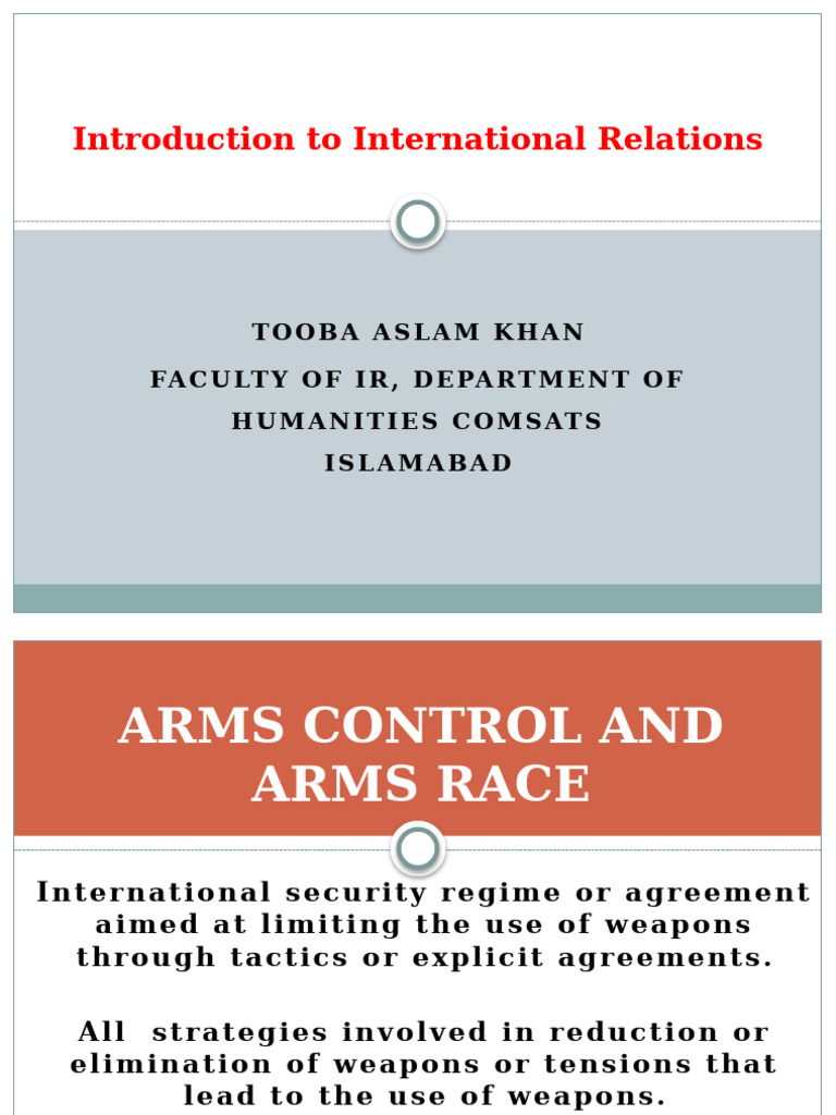 Overview of Arms Control and NPT | PDF | Treaty On The Non ...
