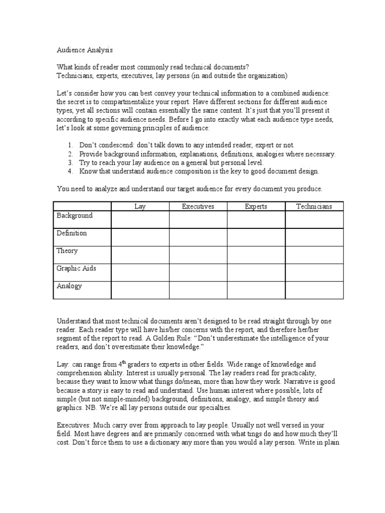 Audience Analysis 1 | PDF | Audience | Expert