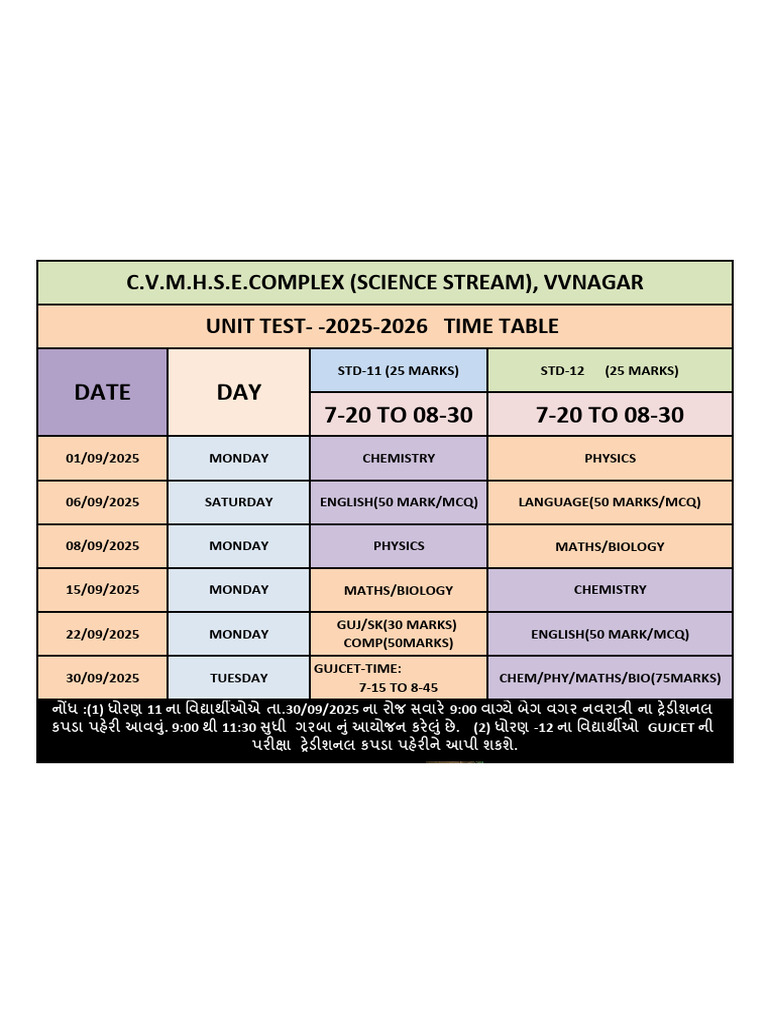 Exam Timetable 2024-2025 | PDF