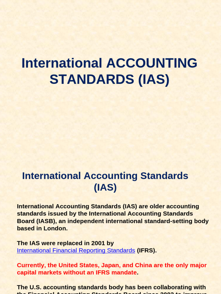 Overview of International Accounting Standards | PDF | International ...