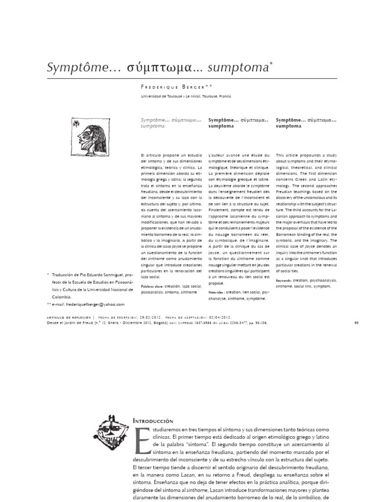 Artículo para Lazo Social-Symptome - Sintoma - Sumptoma | PDF | Jacques ...