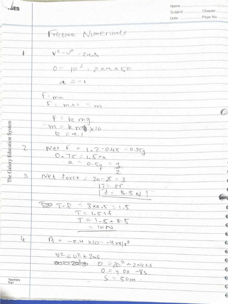 Friction Numericals | PDF