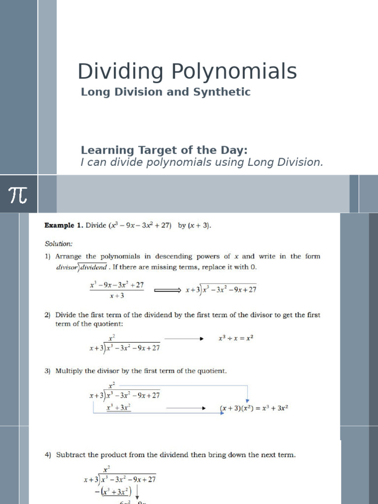 LESSON 2.1 Dividing Polynomials | PDF