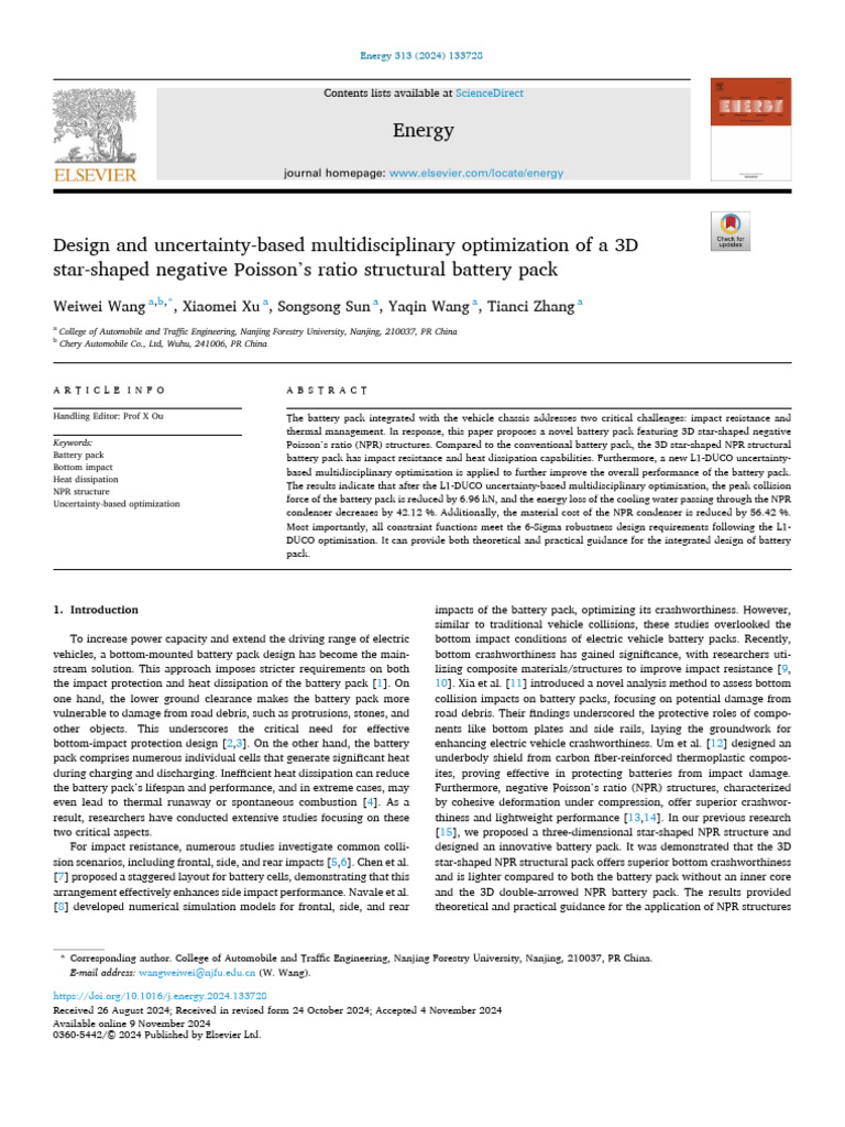 Design and Uncertainty-Based Multidisciplinary Optimization of A 3D ...