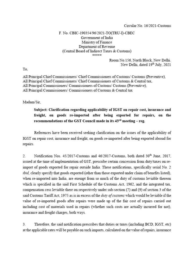Shipping Corporation GST Citation | PDF | Customs | Taxes