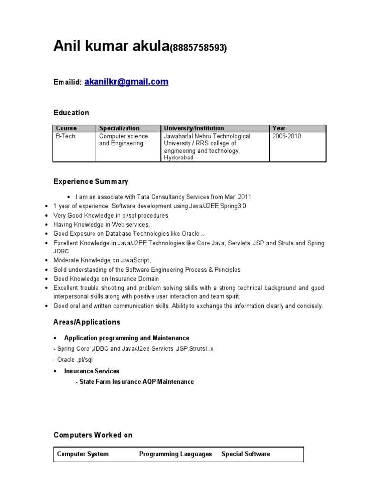 Anil Kumar Akula: Emailid | PDF | Oracle Database | Databases