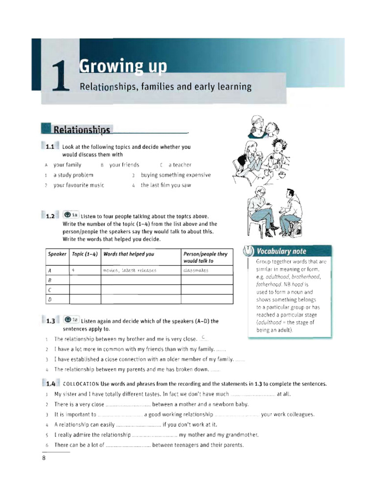 Vocabulary Growing Up | PDF