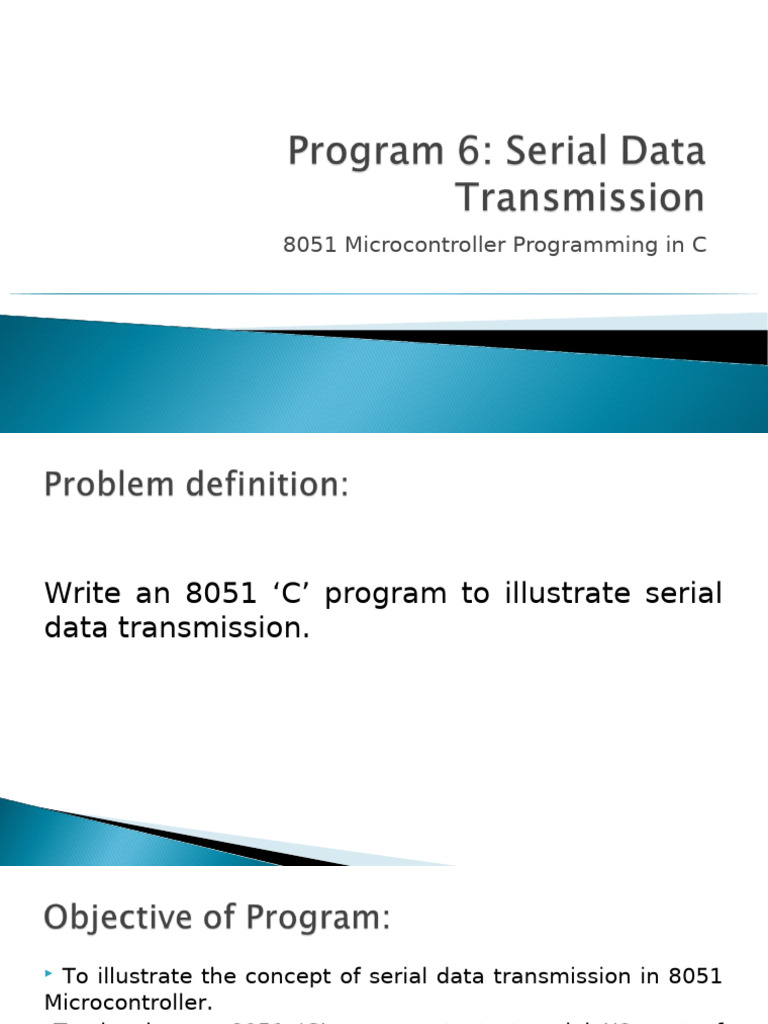 8051 C Program for Serial Communication | PDF | Computer Engineering ...
