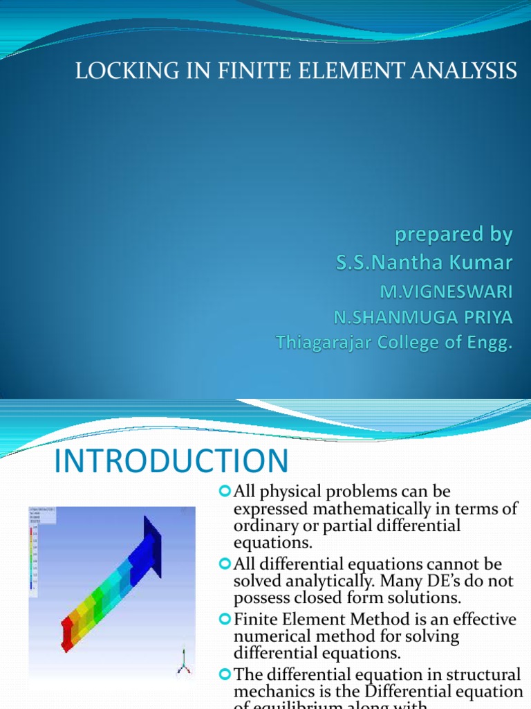 Locking in Finite Element Analysis | Download Free PDF | Finite Element Method | Bending