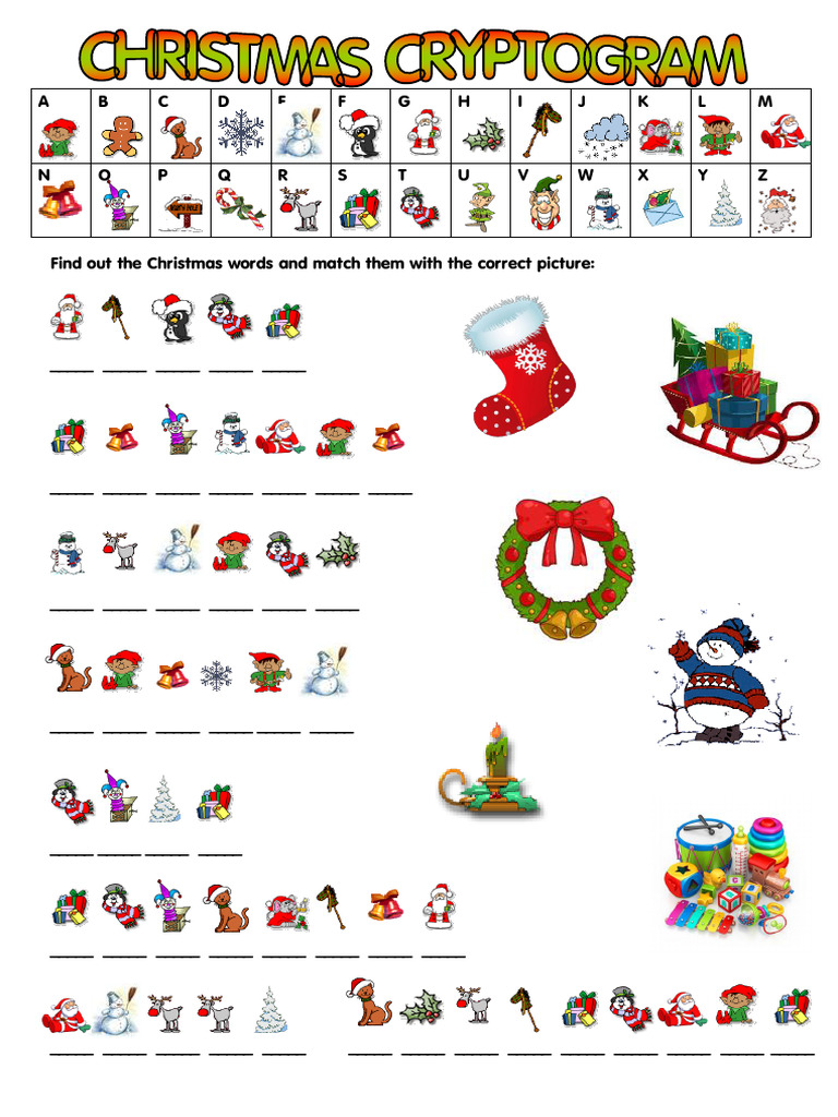 Christmas Words Picture Matching Game | PDF
