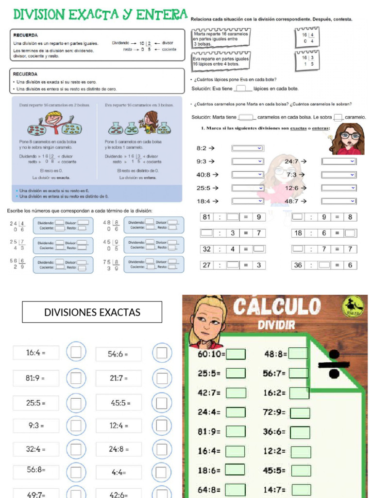 Divisiones 1 y 2 Cifras | PDF
