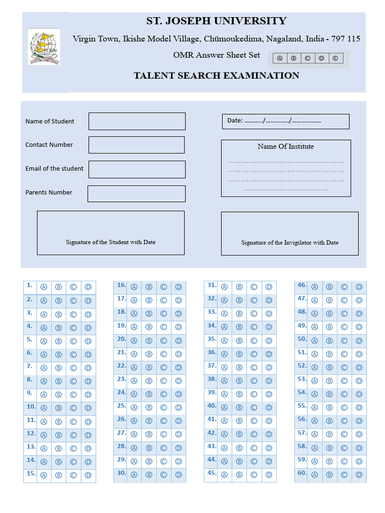 OMR Sheet | PDF