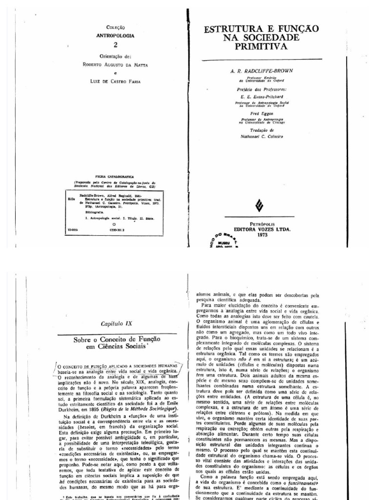 04 Radcliffe Brown Estrutura e Funao Na Sociedade Primitiva - Removed | PDF
