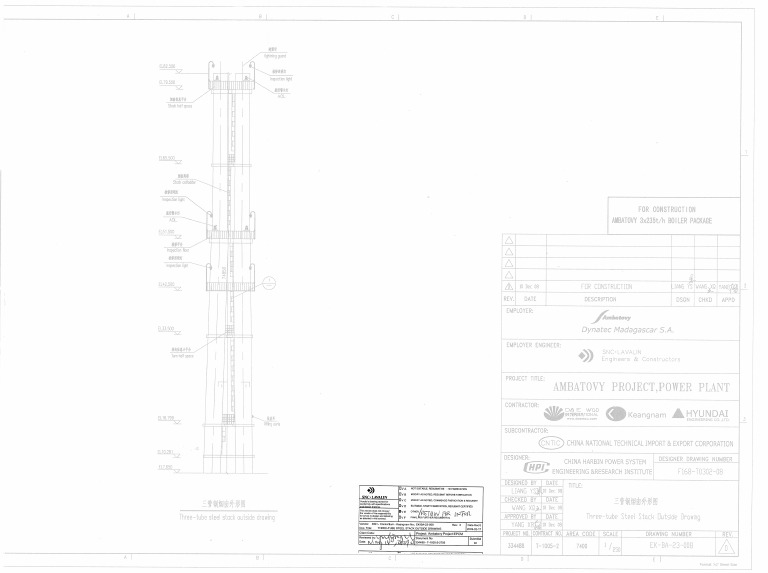 EK-BA-23-008 Three-Tube Steel Stack Outside Drawing | PDF