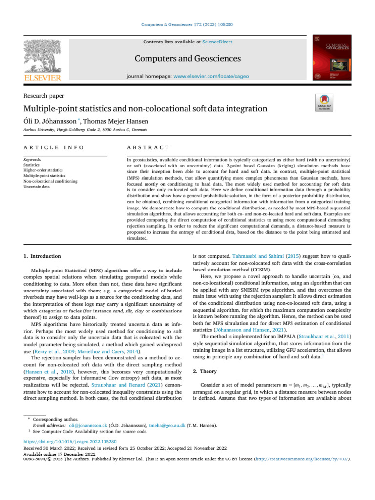 MPS and Non-Colocational Soft Data Integration2023 | PDF | Statistics ...