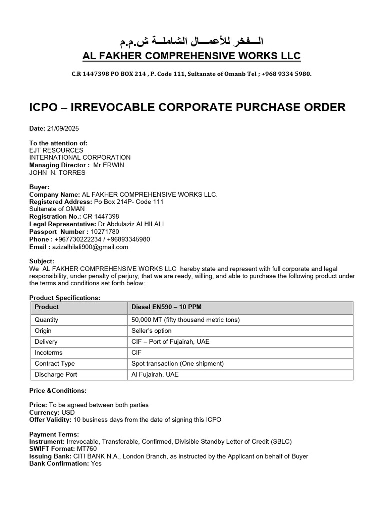 Icpo En590 Fujairah en | PDF