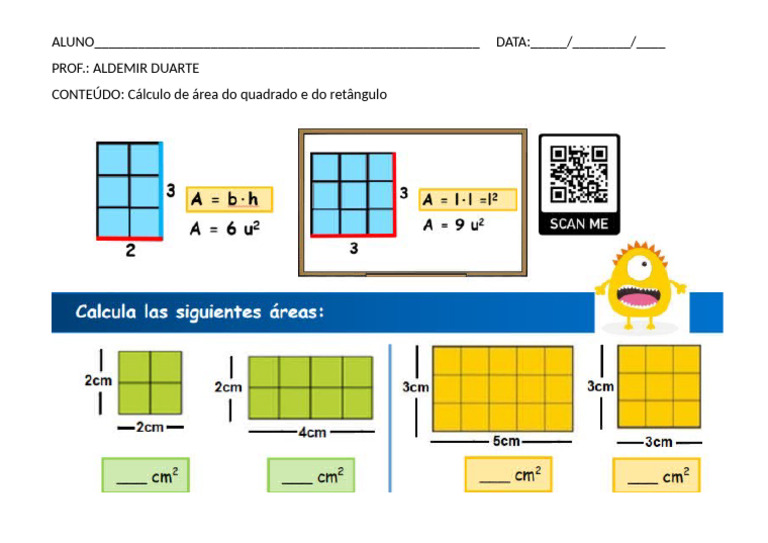 Área Do Quadrado e Retângulo | PDF