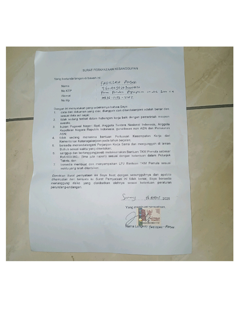 Pernyataaan TKM | PDF