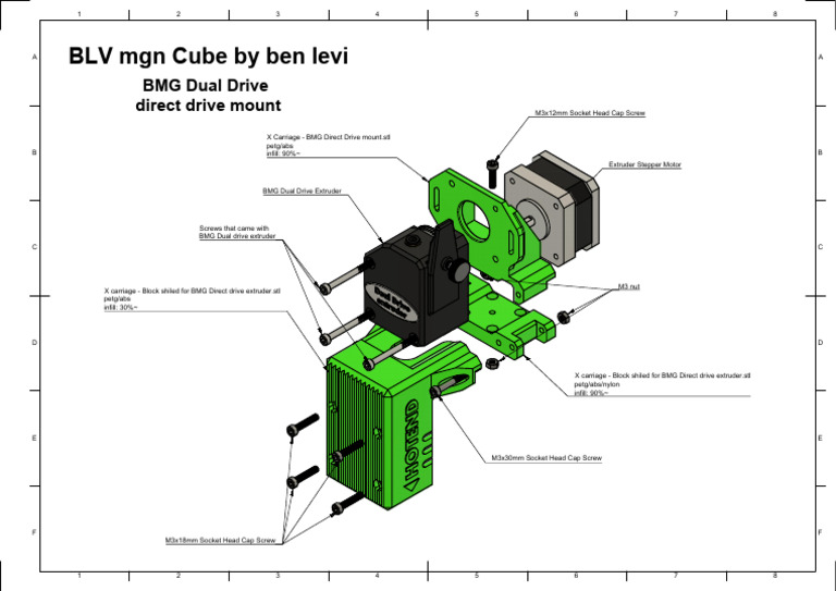 BMG Direct Drive Extruder Parts List | PDF | Mechanical Engineering ...
