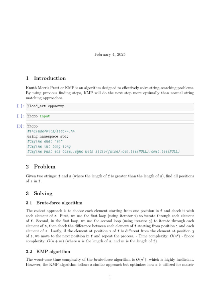 Knuth Morris Pratt Algorithm | PDF | Applied Mathematics | Mathematical ...