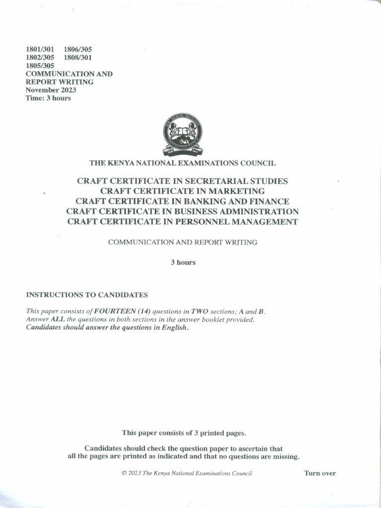Communication and Report Writing0001 | PDF